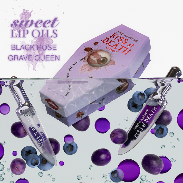 KISS of DEATH Bloody Lip Oils — Knife Lip Oil in Velvet Casket | Makeup ...