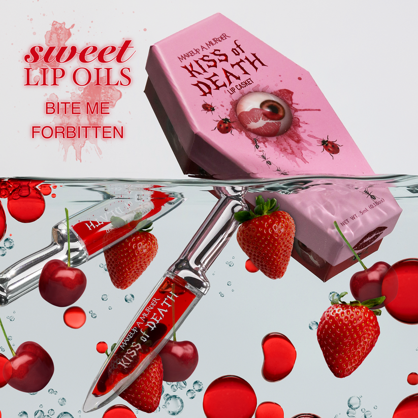 KISS of DEATH Bloody Lip Oils — Knife Lip Oil in Velvet Casket | Makeup ...